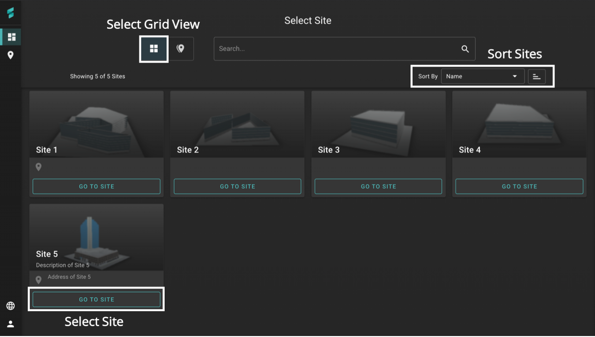 V2/Digital Twin Tutorial/Viewing Site/Select Site - Senfi Docs