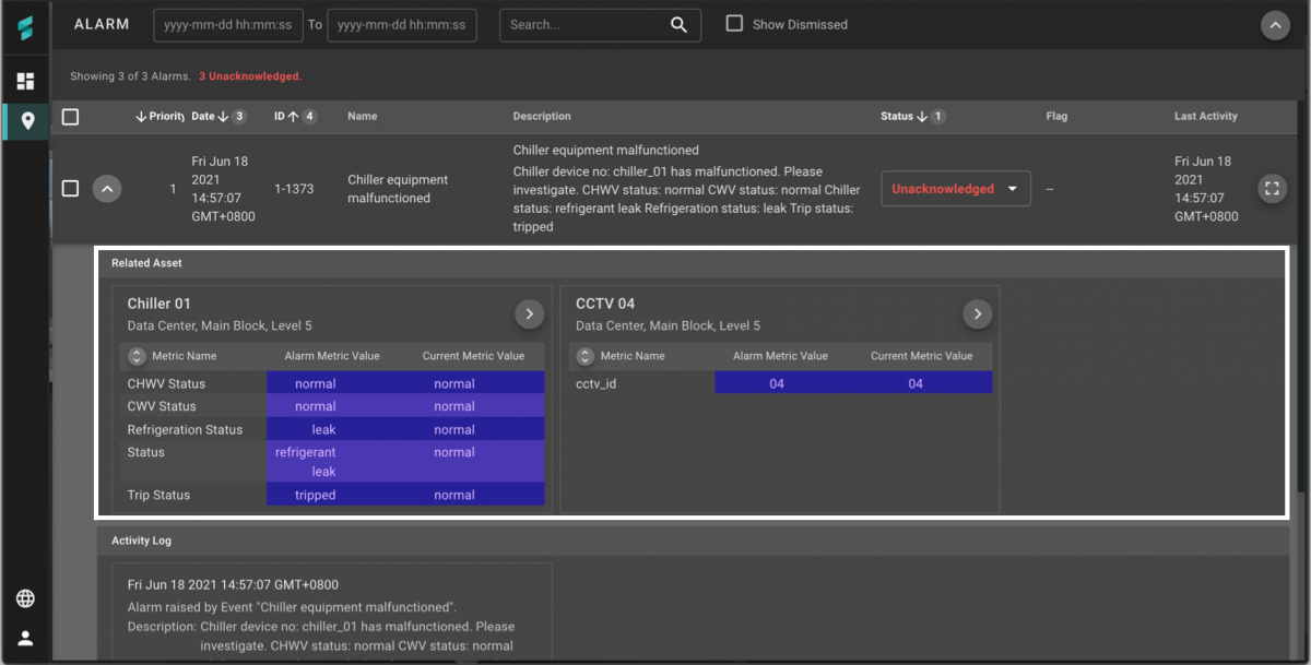 V2/Digital Twin Tutorial/Viewing Alarm - Senfi Docs
